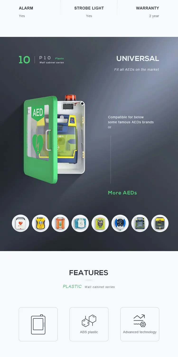 WAP P10 Outdoor Waterproof AED Storage Cabinet - Durable & Secure
