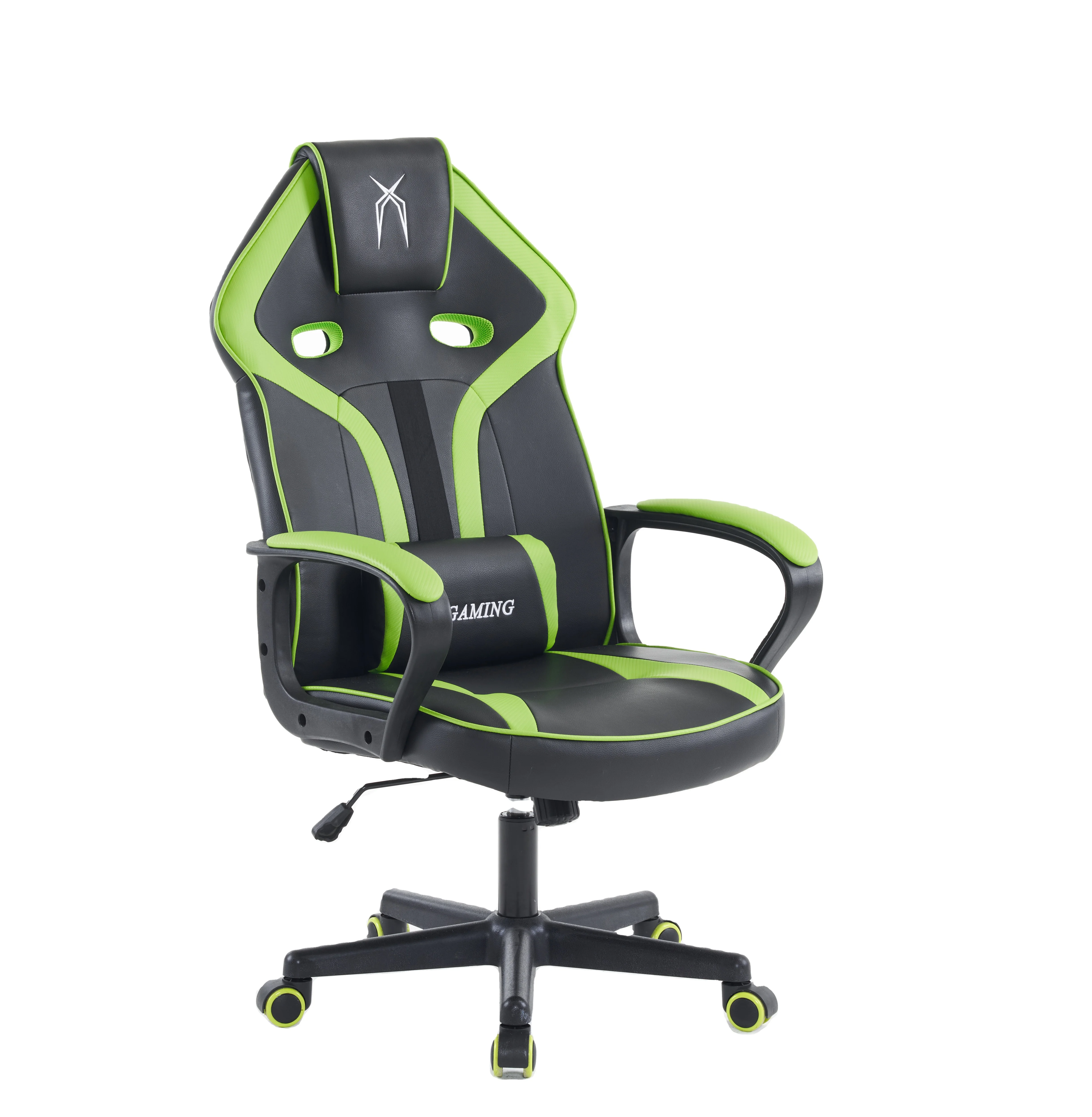Ergonomic Racing Style Gamer Chair Adjustable Metal & Swivel Synthetic ...