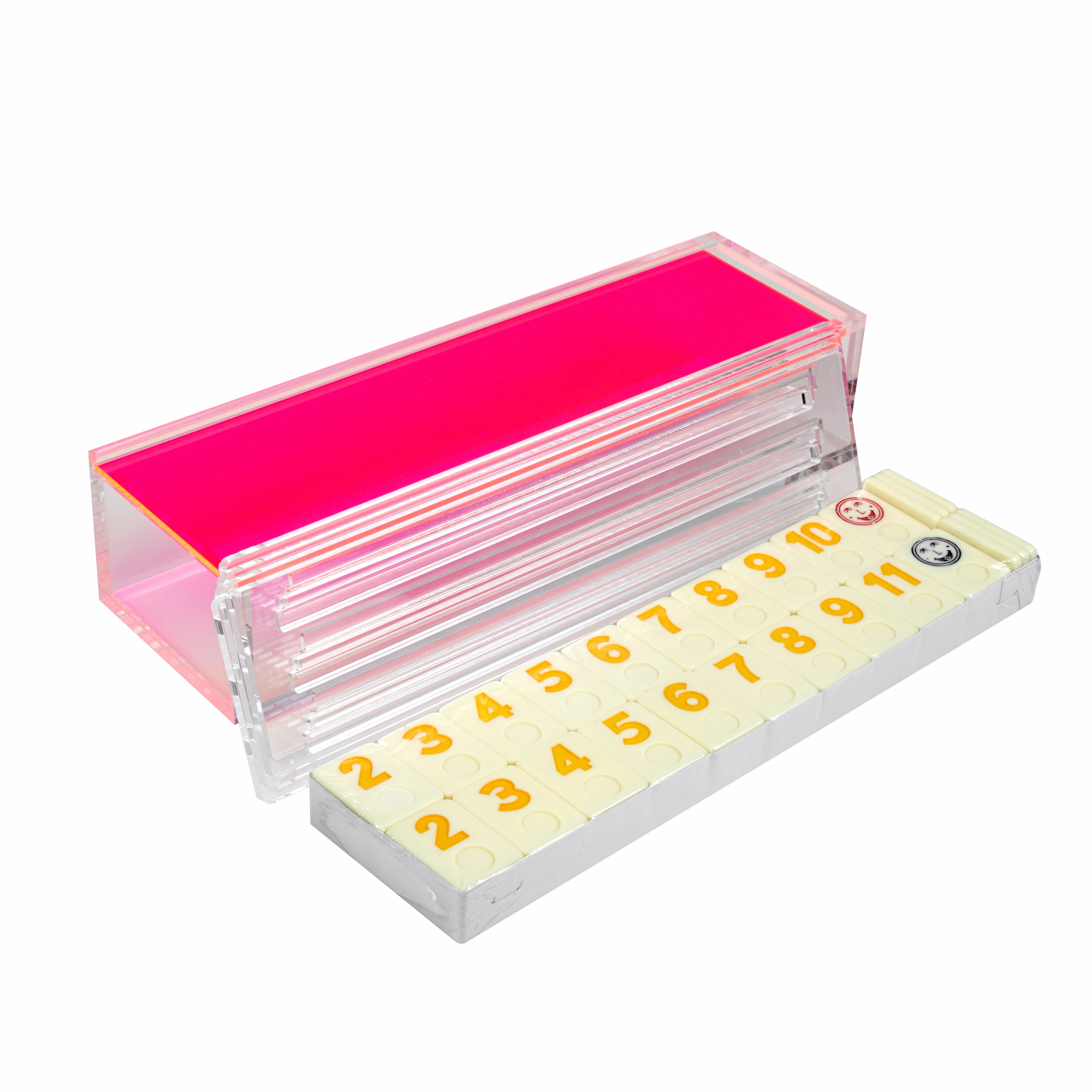 Luxe Acrylic Rummy Tile Game Neon Lid Lucite Rummiikub Board Game Set ...