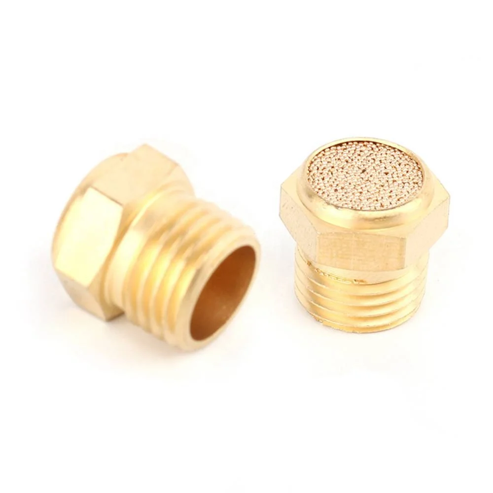 SNS PSV Series PT/NPT male thread flat head sintered brass air exhaust ...