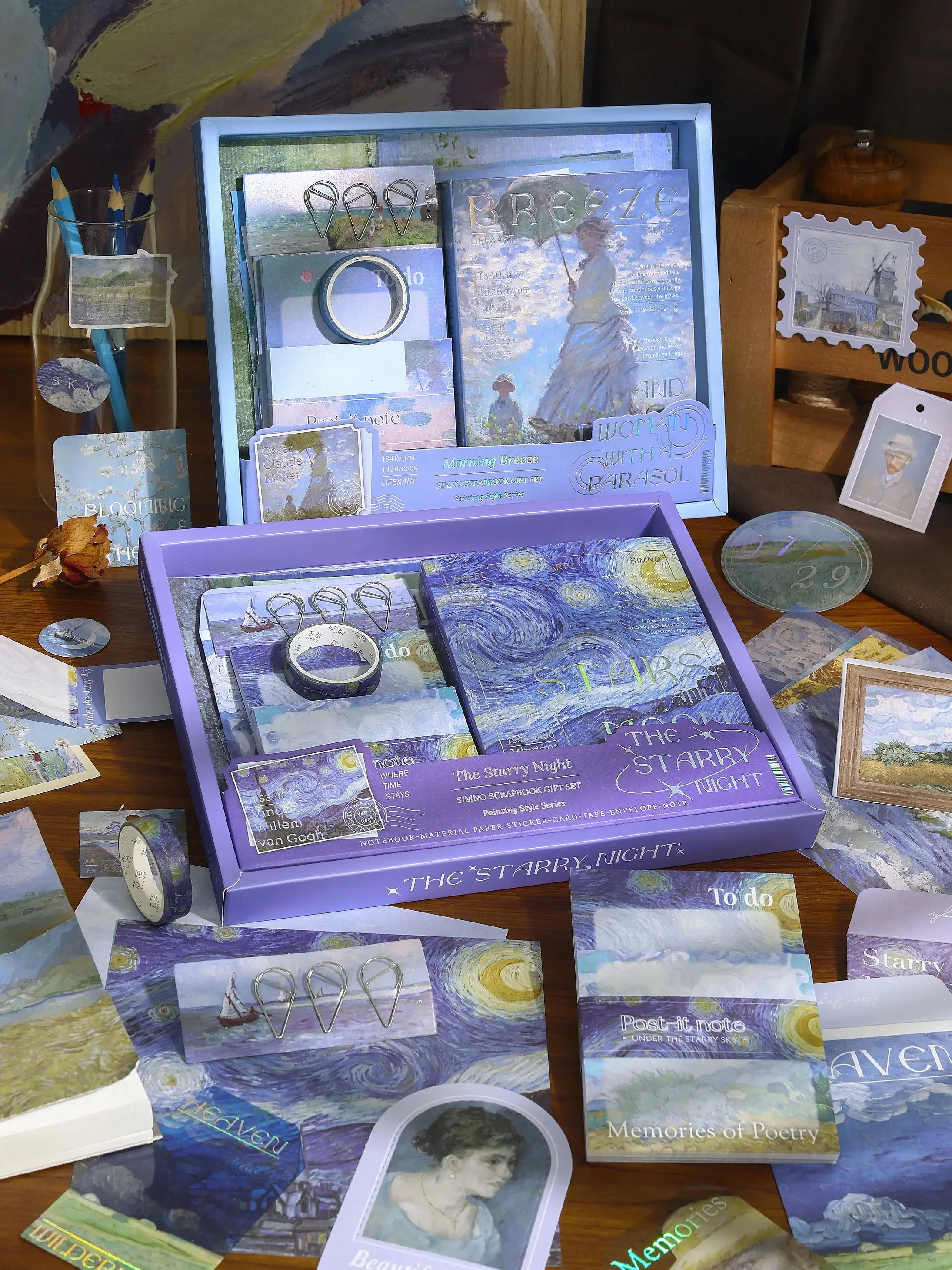 Simno Scrapbooking Supplies Kit Vintage Van Gogh Oil Painting Aesthetic ...