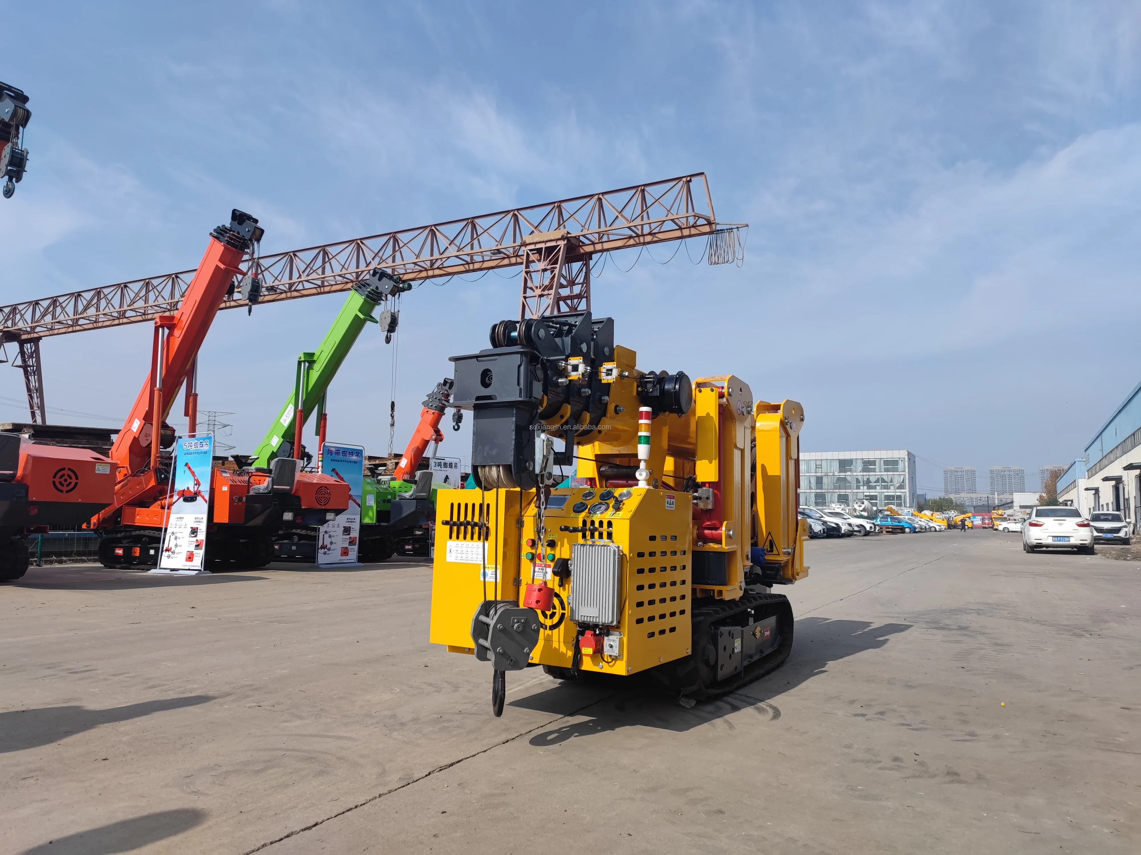 5.8m Mini Crawler Hydraulic Spider Crane 1.2tons Telescopic Boom with ...