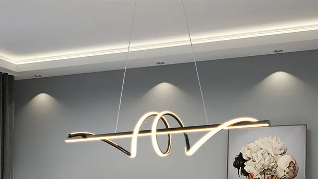 Modern Led Ceiling Chandelier Hanging Light Fixture Aluminum 120w Led ...