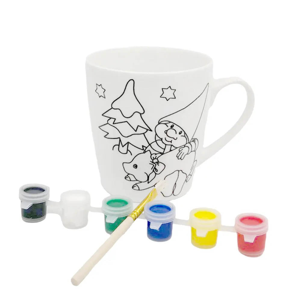 Paintable Ceramic DIY Coffee Mugs Kit Mug Painting Art and Crafts for ...