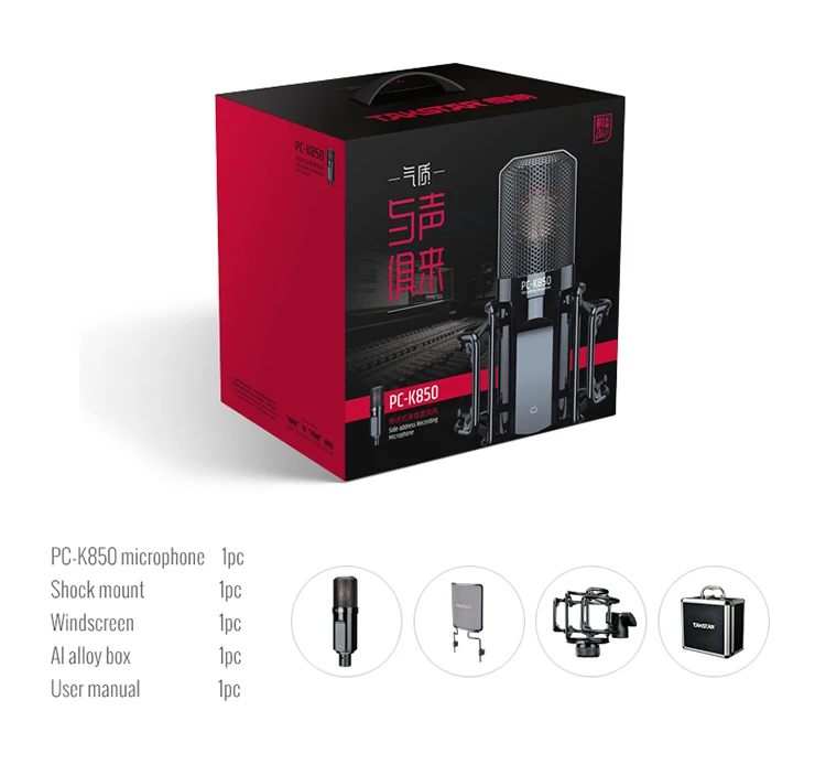 Takstar Pc-k850 Xlr Condenser Microphone With 34mm Large Diaphragm ...