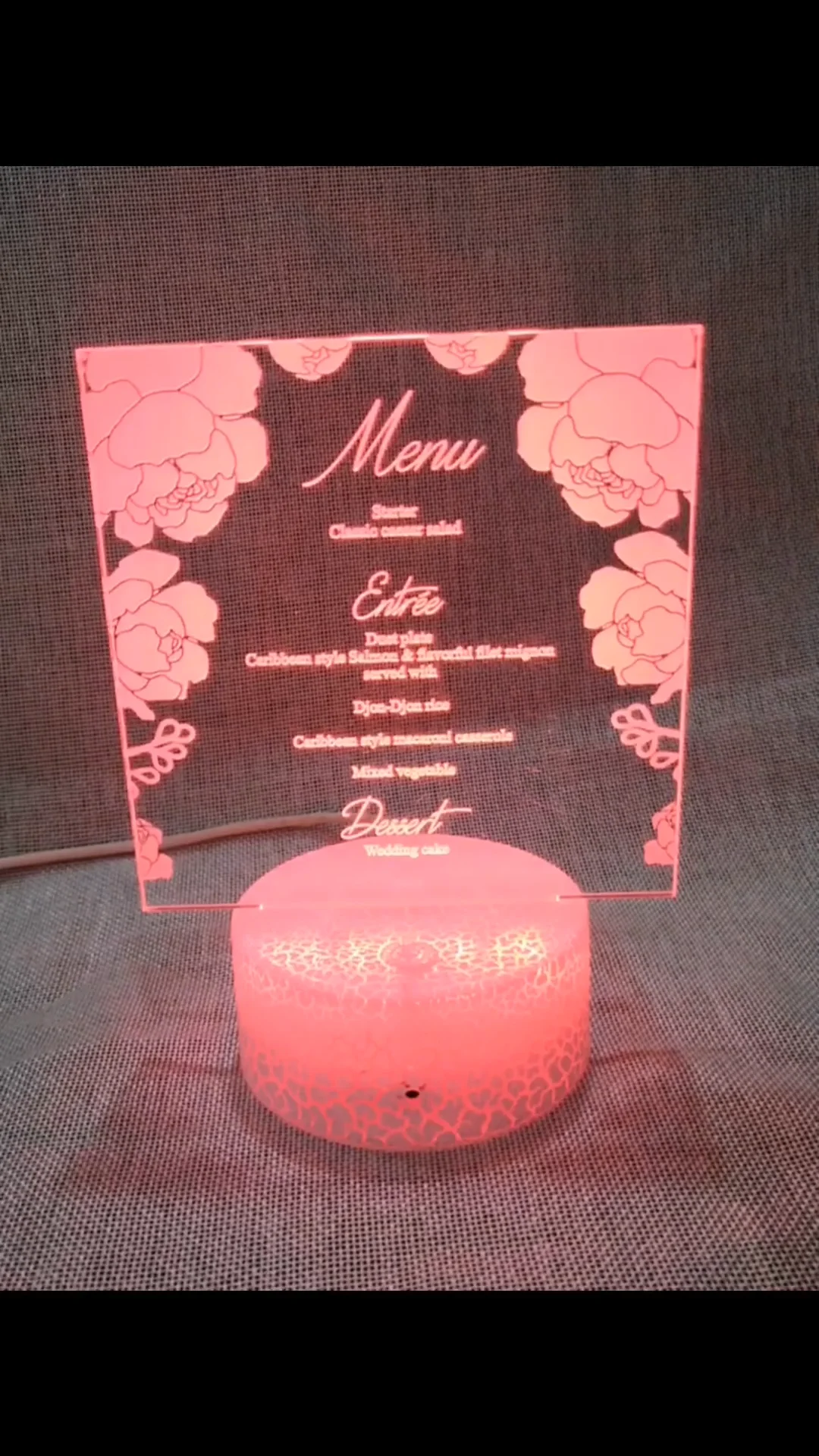 New Style Of Led Transparent Acrylic Carved Text For Wedding Party ...