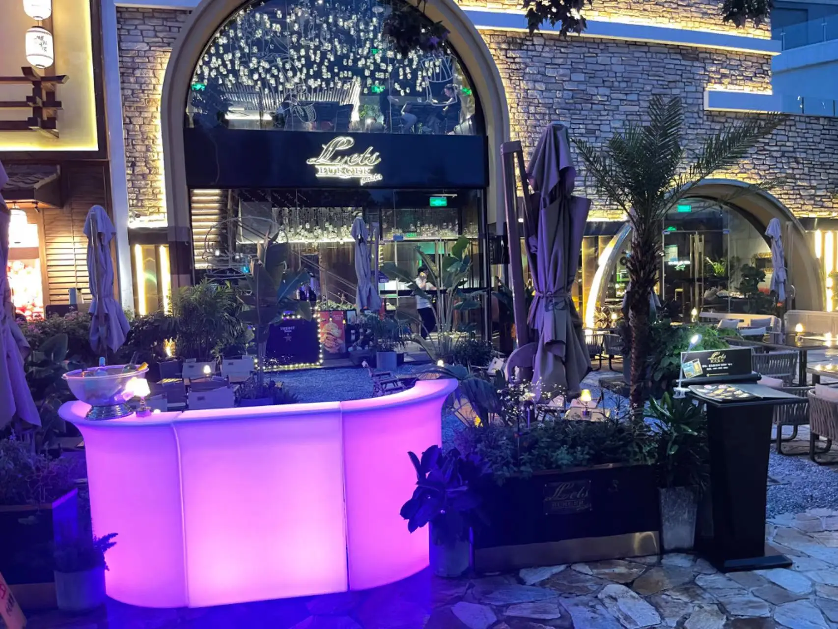 Glowing Modular Bar Counters Set Led Portable Furnitures Night Club ...