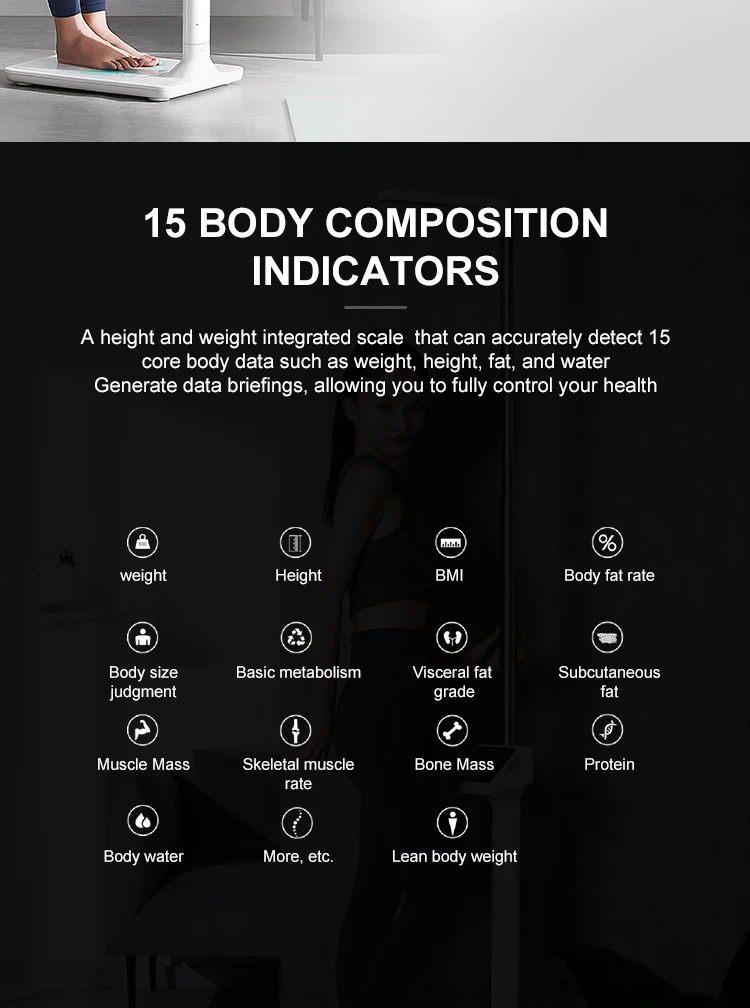 High Quality Measuring Height Weight Body Fat Smart Scale