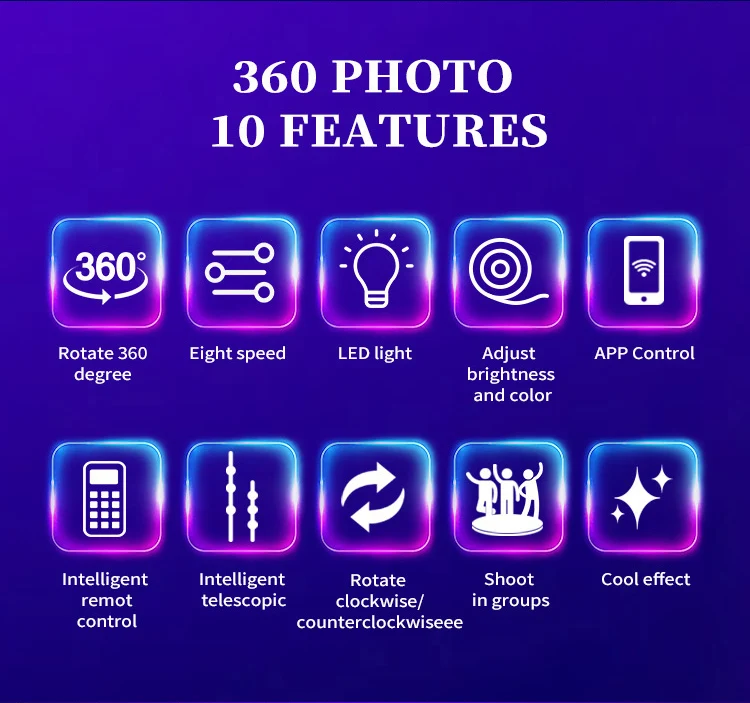 App Controlled 360 Photo Booth Led Glass Ring Light 360 Photo Booth ...