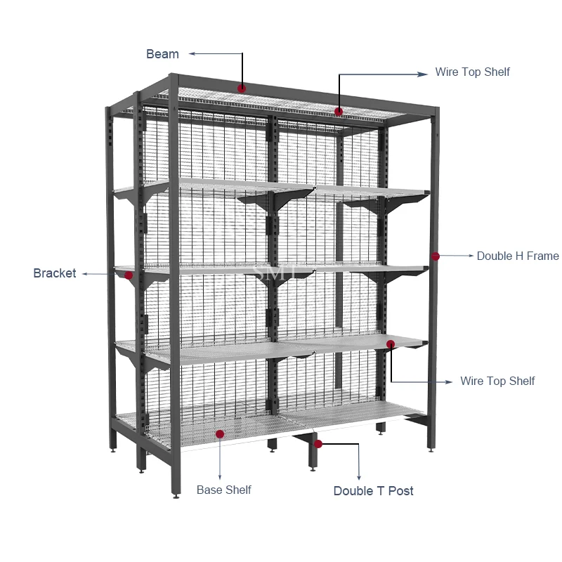 Australia IGA Outrigger Supermarket Shelving Heavy Duty Metal Gondola ...