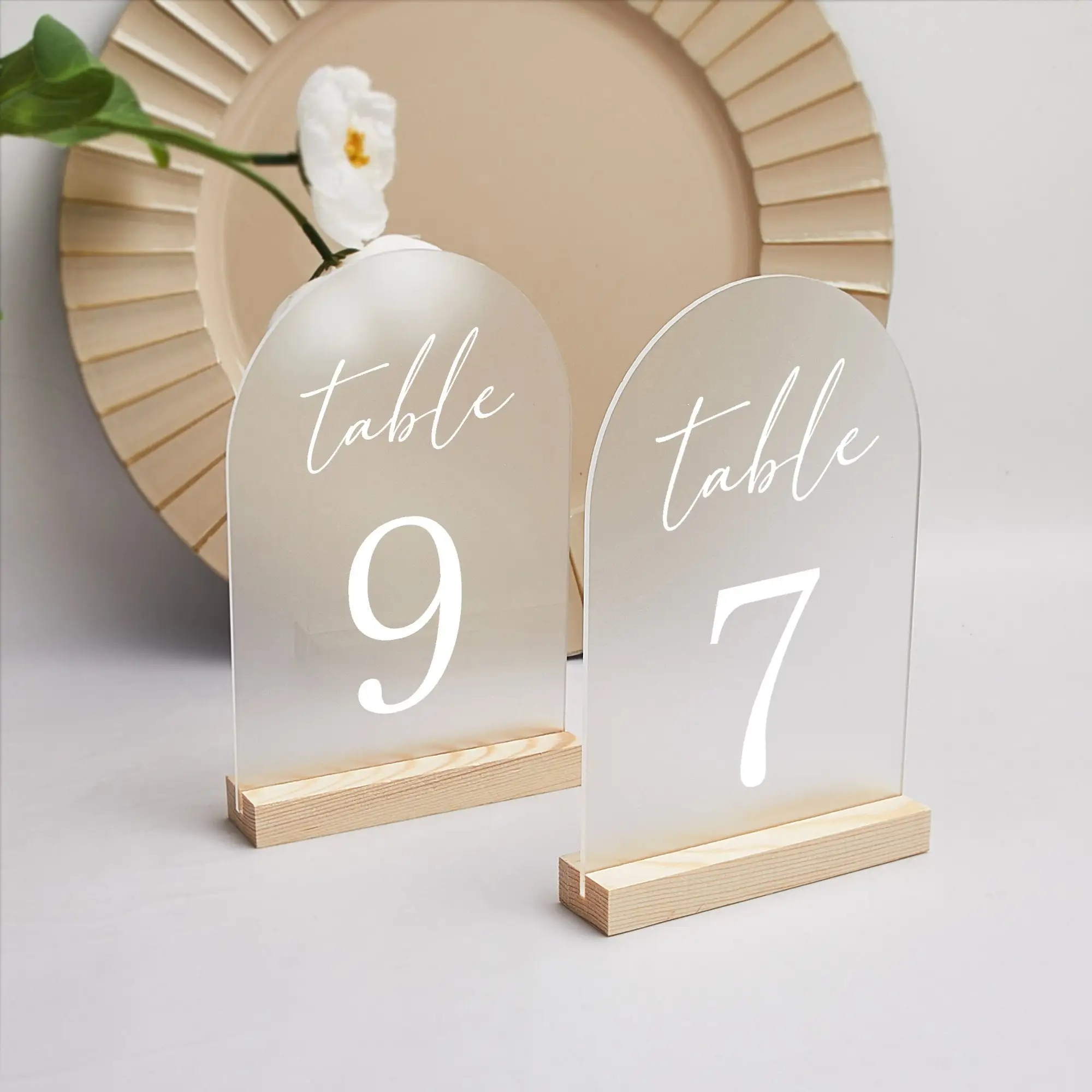 Customizable Frosted Arch Acrylic Wedding Table Numbers - Buy Wedding ...