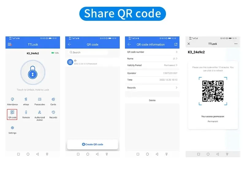 K3 Waterproof Outdoor QR Code Smart Lock Access Control