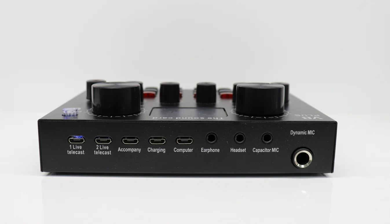 V8plus Interface Recording Sound Card Podcast Equipment Audio Interface ...