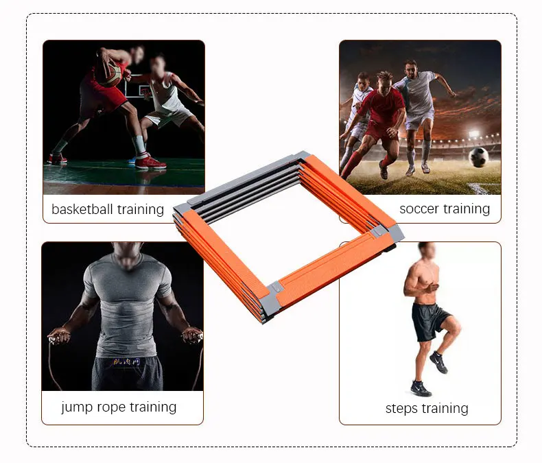 Eco-friendly 5m Foldable Agility Ladders 11 Pieces Speed Ladder Hurdles ...