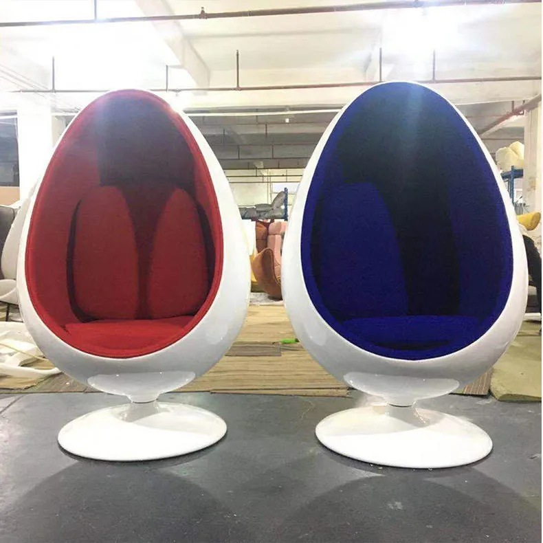 Modern Furniture Standing Swivel Fiberglass Adult Size Oval Egg Shaped ...