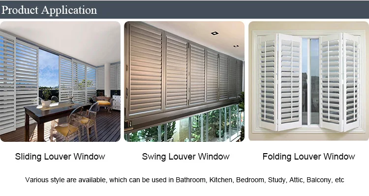 Custom Small Aluminium Frame Louvered windows Design Moodern ...