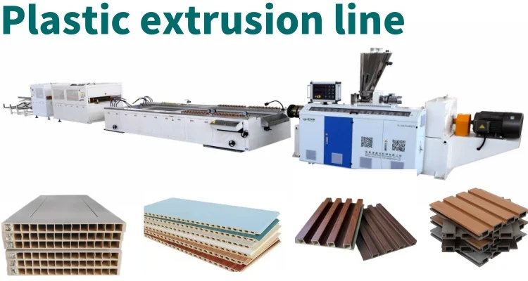 Automatic Twin Screw PLC Motor WPC PVC Profile & Plates Fluted Wall ...
