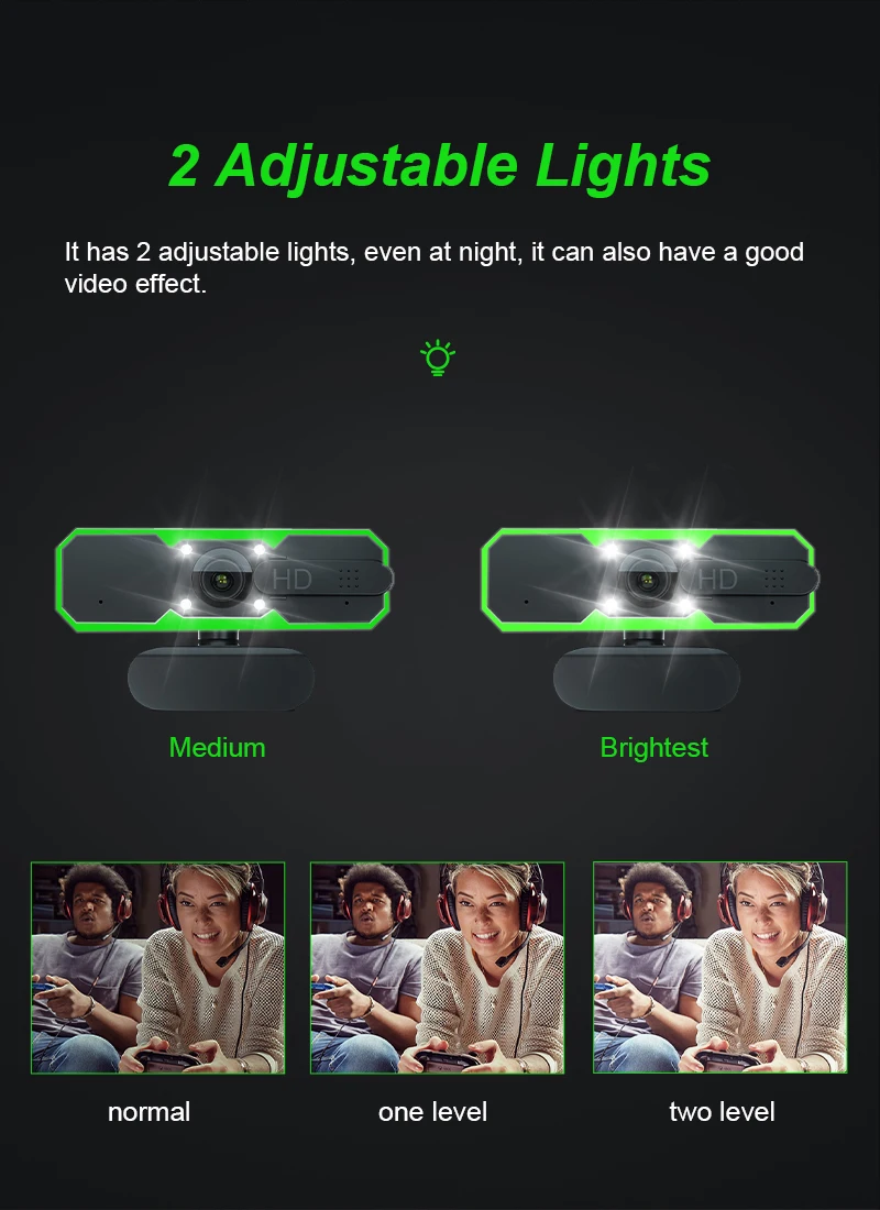 Anywii Factory Oem H782 Fhd Rgb Lights Gaming Webcam Web Camera 1080p ...