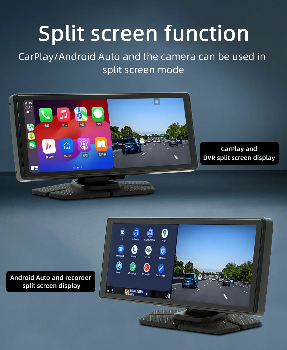 H105F 10.26 Inch IPS Touch Screen Carplay Monitor with 1080P Dash ...