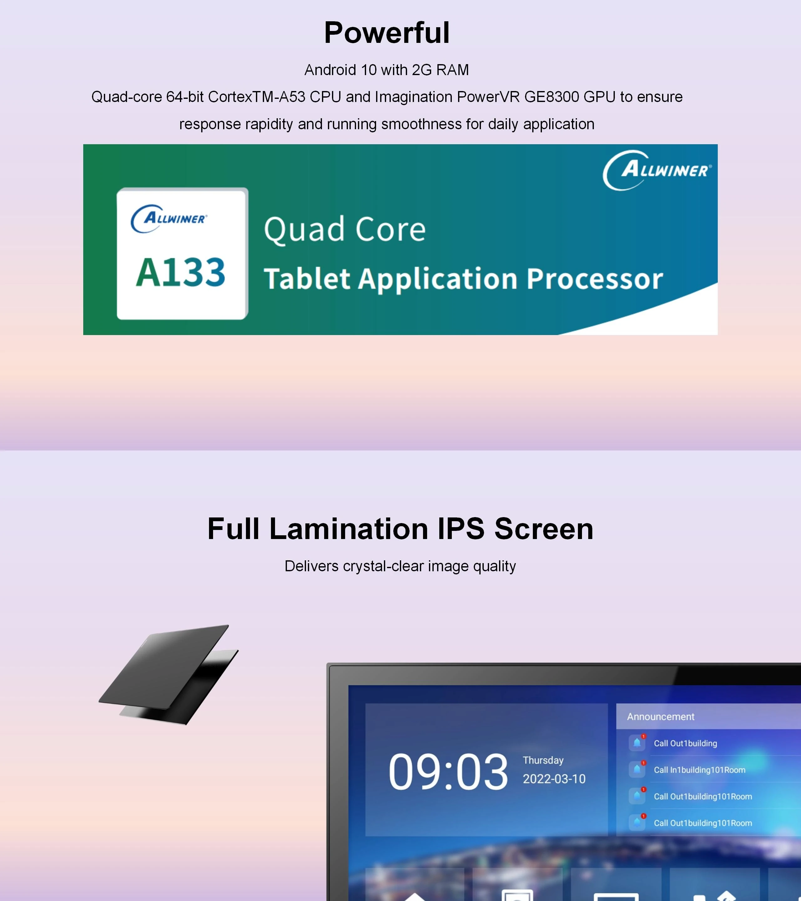 Tuya Smart Home Control Panel - Android 10 Tablet with 2G RAM