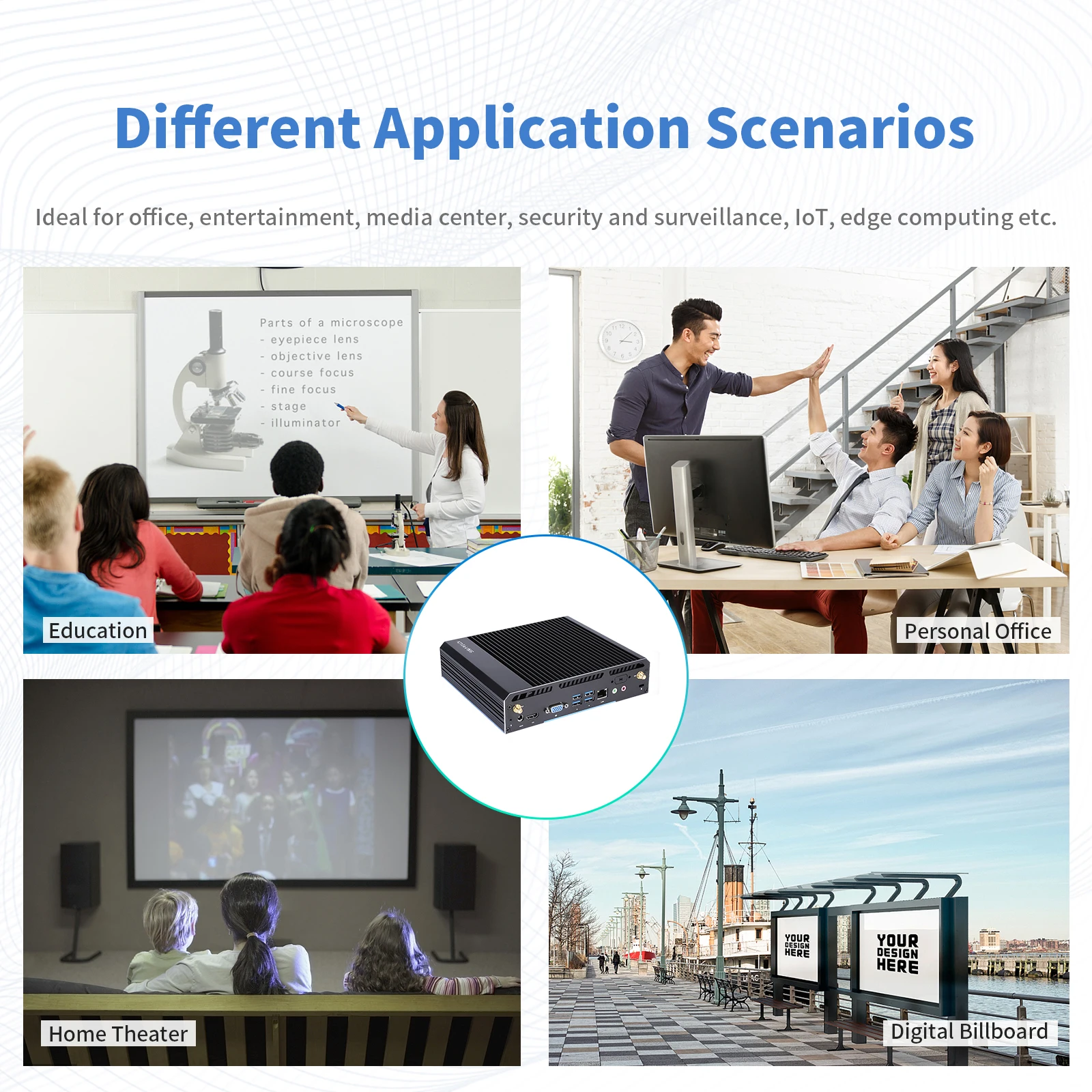 Quad Core Digital Signage Player I3 I5 I7 1145G7 8K Display DP Rugged ...