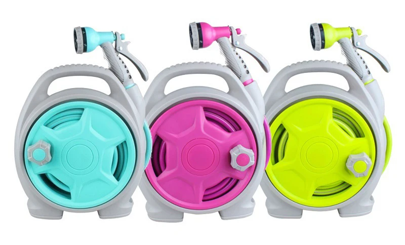 Mini Portable Garden Hose Reel Cart with Water Spray Gun