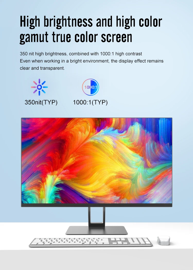 24 Inch Monitor Black/white Desktop Led Screen 165hz Computer 2800r Pc ...