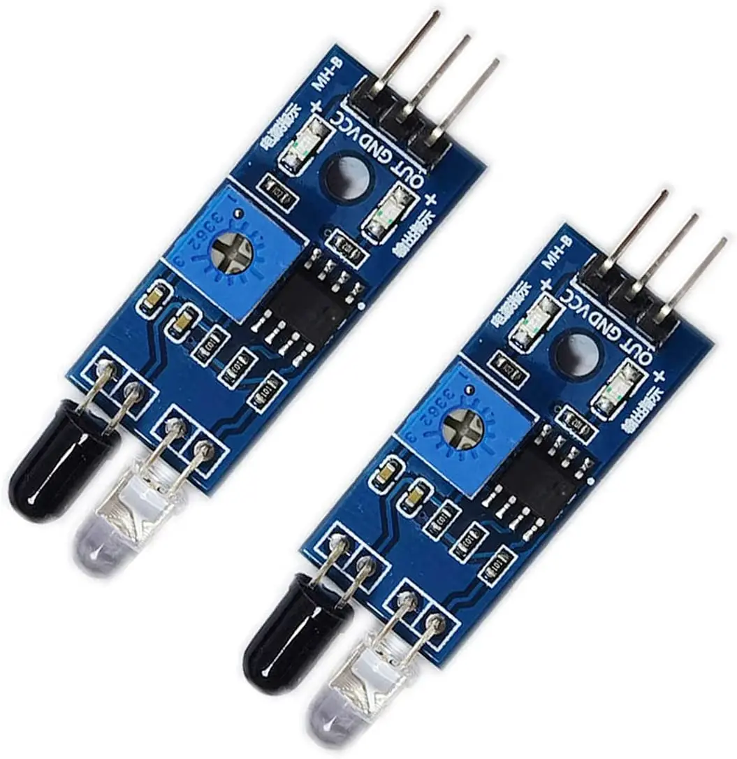 Infrared Emitter and IR Receiver Diode for Obstacle Avoidance