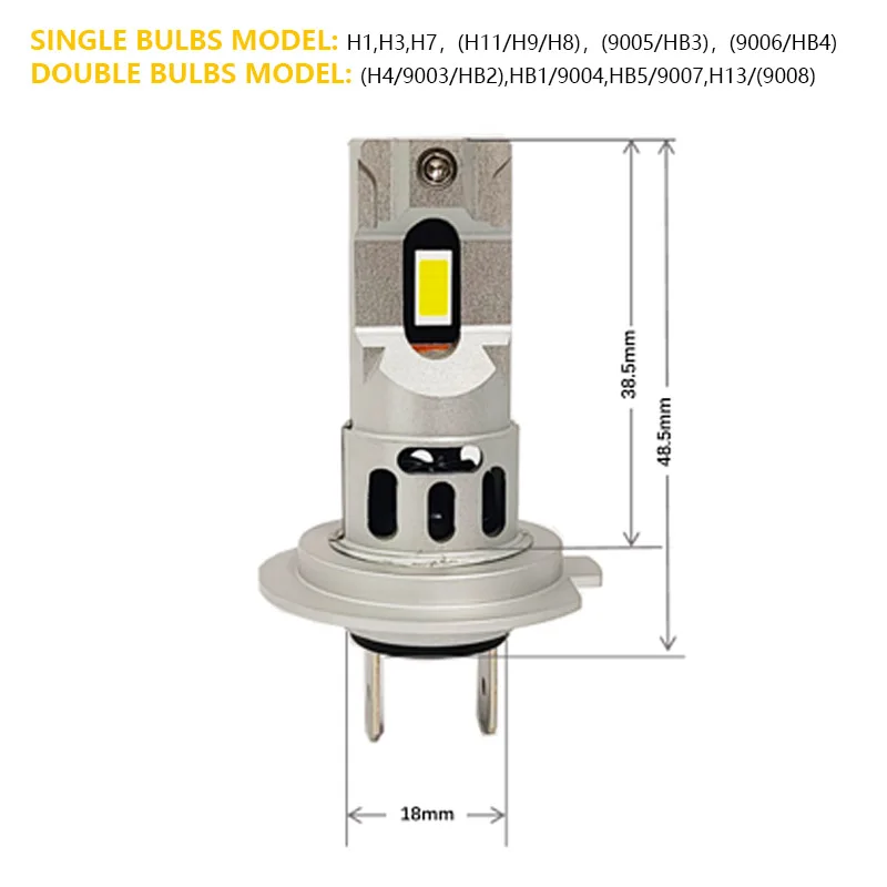 Single Bulb H1 H3 H7 H11 H9 H8 9005 Hb3 9006 Hb4 Double Bulbs H4/9003 ...