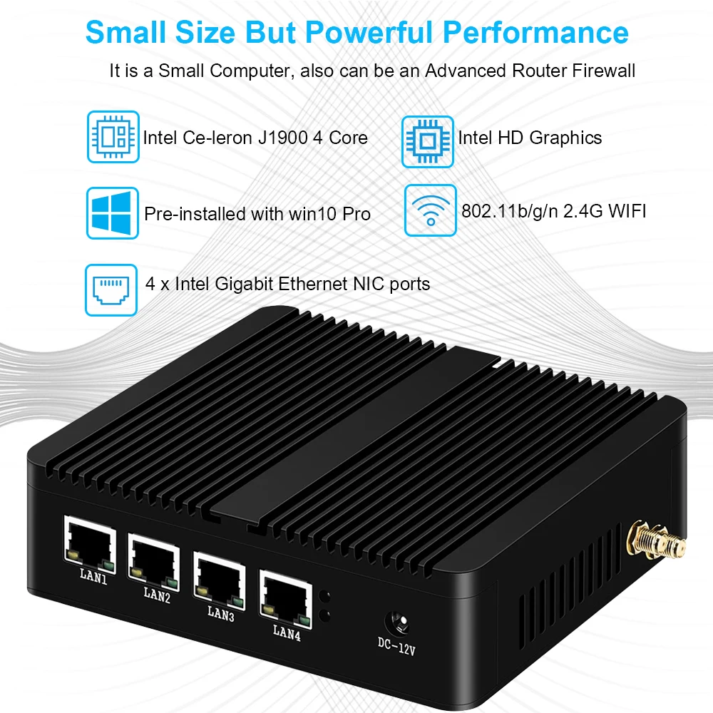HLY Firewall Router Mini Pc Pfsense Ubuntu Quad Core J4125