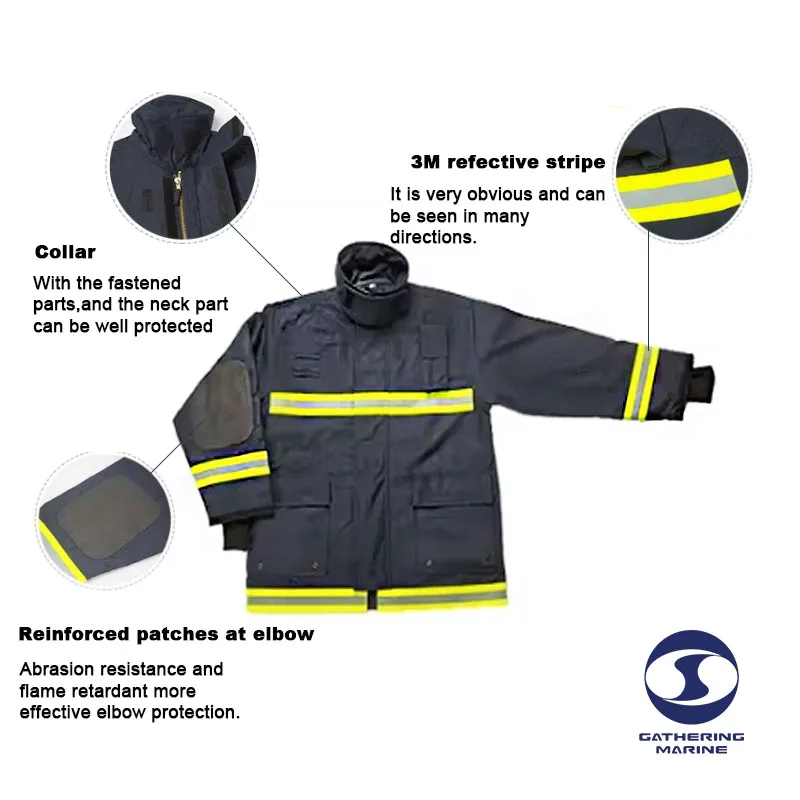 China Customized Fireman Fire Rescue Outfit China Fireman Suit Navy ...