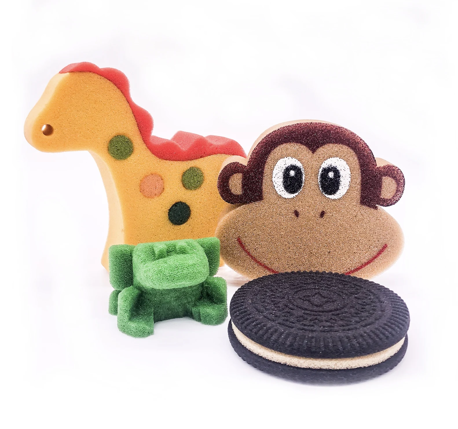 Cute Animal Monkey Dragon Shower Sponges for Kids Gift