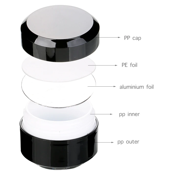 5g 15g 30g 50g Empty Cosmetic Plastic Jar Pp Material Jar With Lid ...