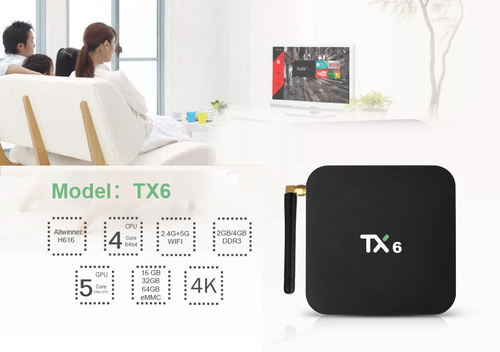 4k Classic Allwinner H616 Android 10.0 2gb Ram 16gb Rom Tx6 Tv Box With ...