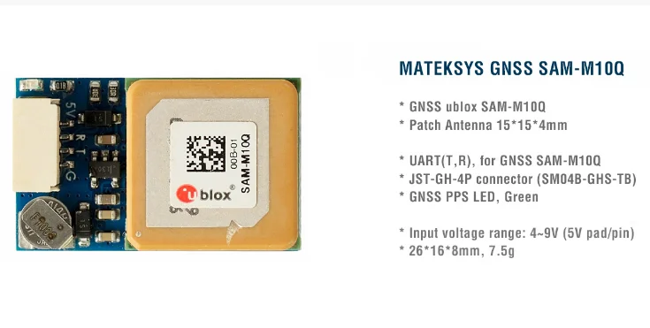 Matek Sam-m10q Gnss Gps Module Built-in Patch Antenna Rc Multirotor ...