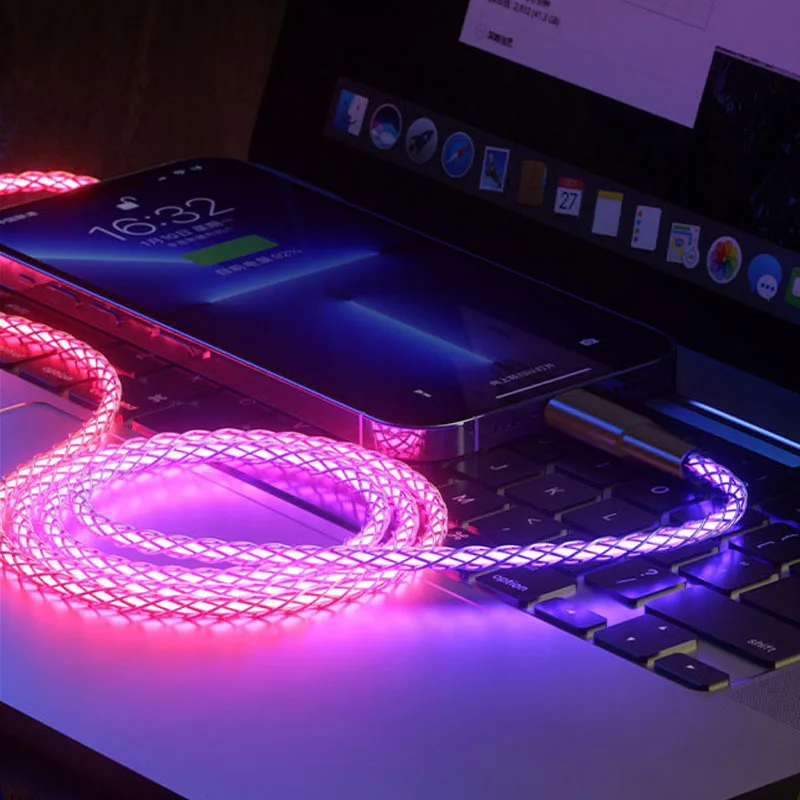 RGB Data Cable Light-emitting Breathing Gradient Super Fast Charge ...