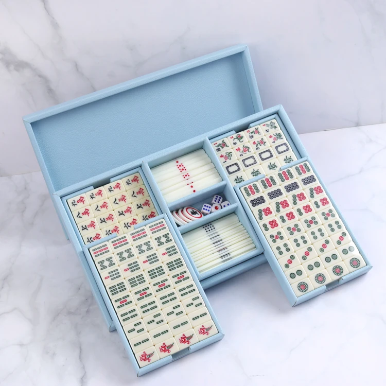 Leather Luxury Christmas Mahjong Game Set Mahjong Case Travel Mahjong ...