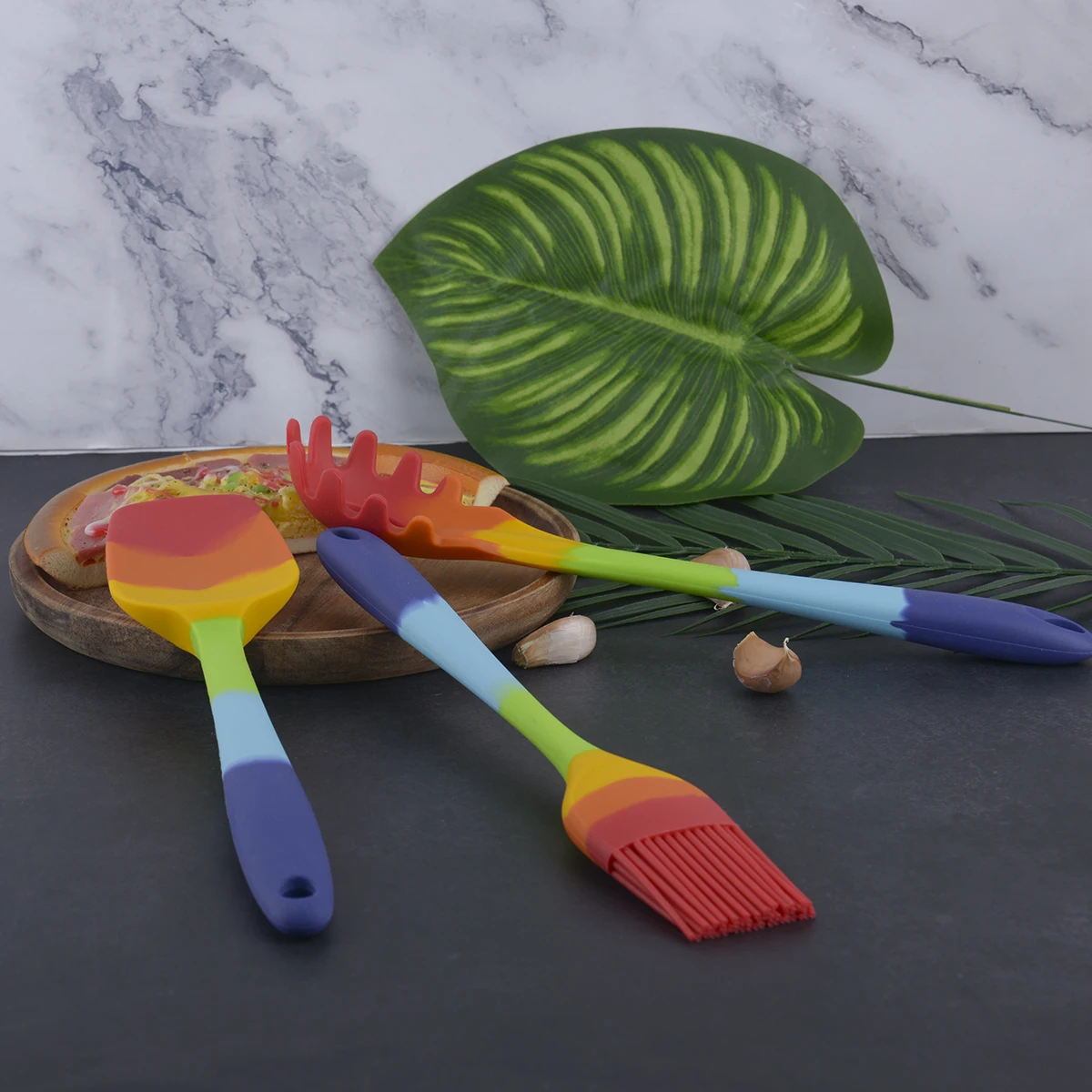 Rainbow Heat Resistant Cooking Utensils Silica Gel Durable Kitchen ...