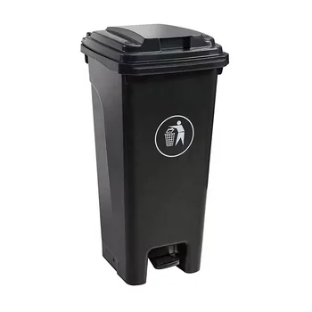 100l Plastic Waste Container Rectangle Trash Can With Plastic Step ...