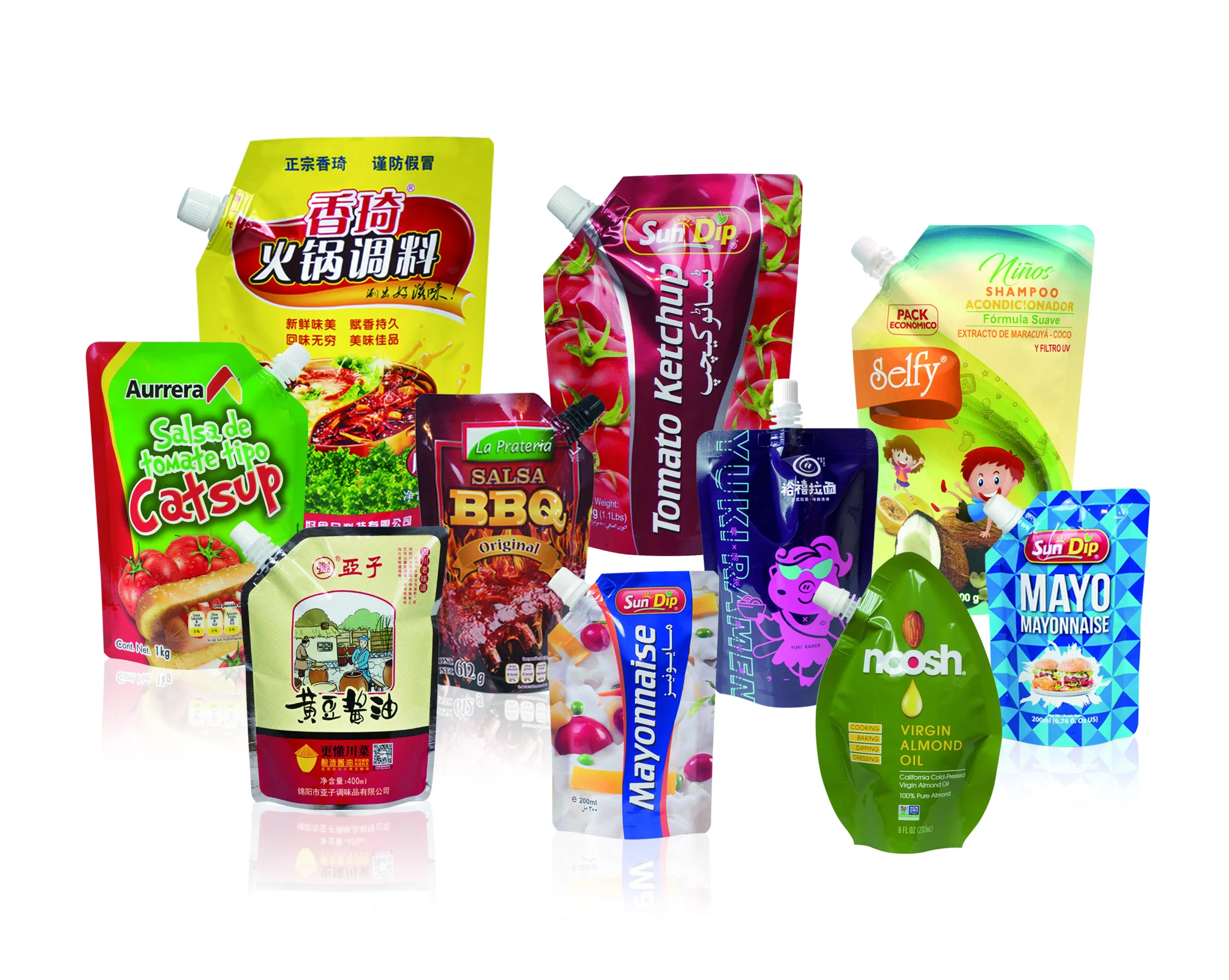 Dq Pack Plastic Reusable Food Pouch With Spout For Seasoning Sauce ...