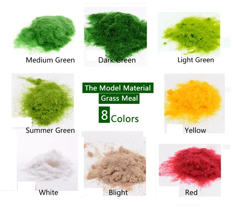 Six Colors Static Grass Powder Turf Flocking Adhesive Nylon Grass ...
