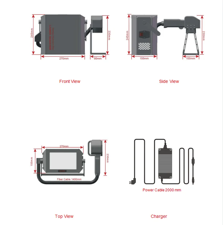 CYCJET Mini Handheld Laser Printer 20w Portable Mini Fiber Laser ...