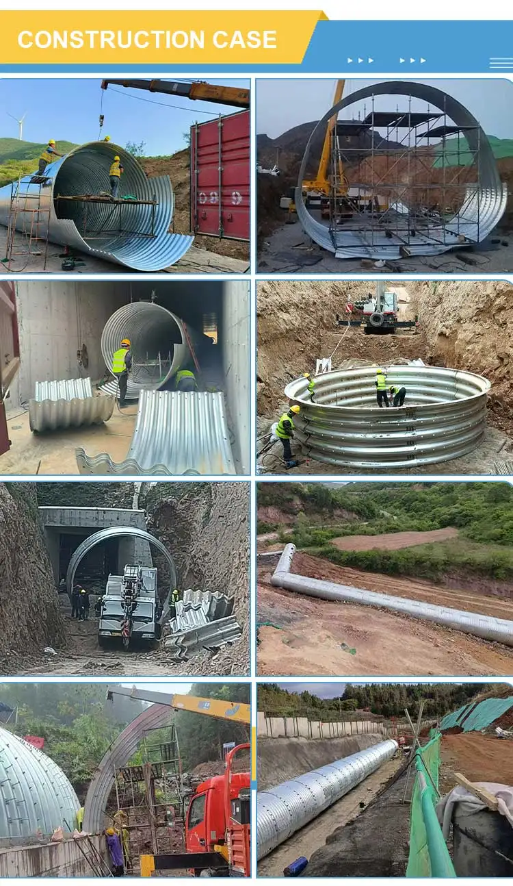 Two Plates Assembled Corrugated Armco Drain Rectangular Pipe Price Half ...