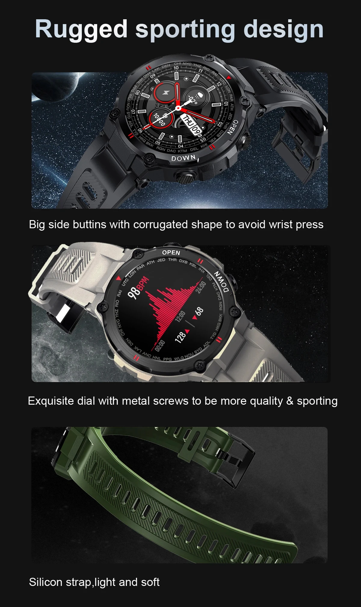 2024 K27 Smart Watch - Versatile and Waterproof Tactical Watch
