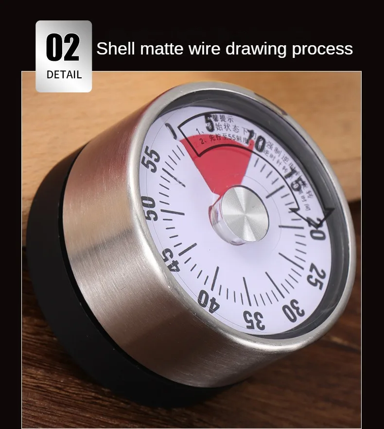 Stainless Steel Mechanical Countdown Timer Kitchen Tool Round Shape ...