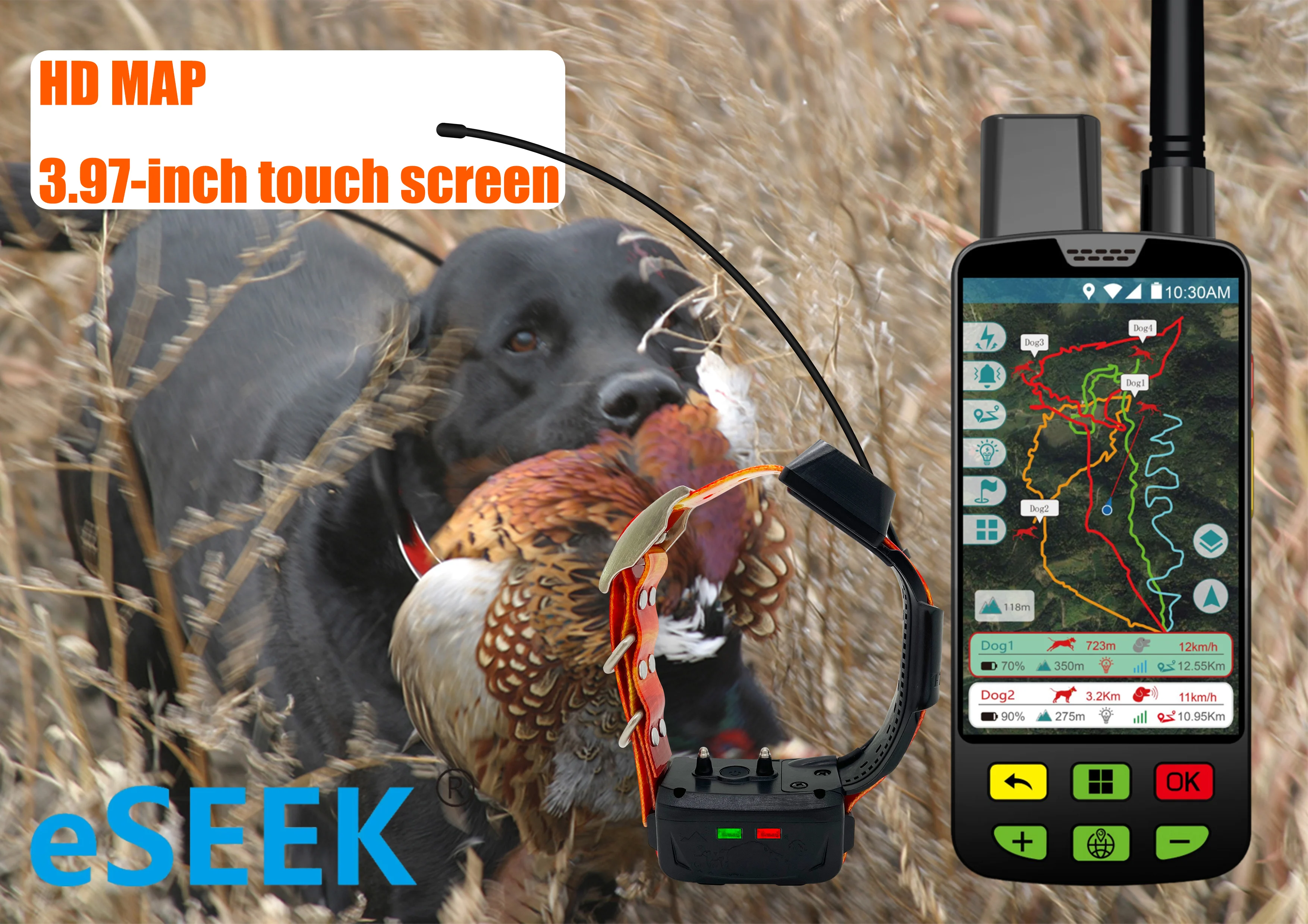 ESEEK GPS Hound Tracker Collar - Dog Collar GPS Tracker with Waterproof ...