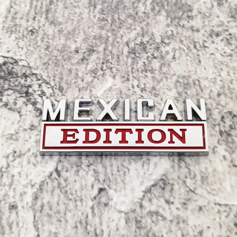 MEXICAN EDITION Metal Chrome Sticker Car Logo Auto Parts Sticker Decal ...