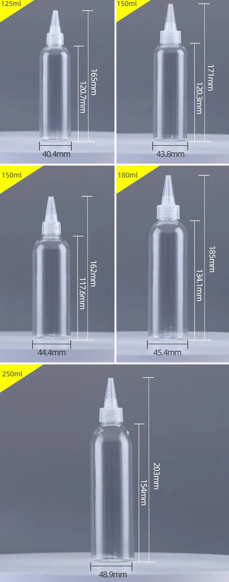 125ml 150ml 180ml 200ml 250ml Food Grade Coconut Oil Plastic Bottles ...