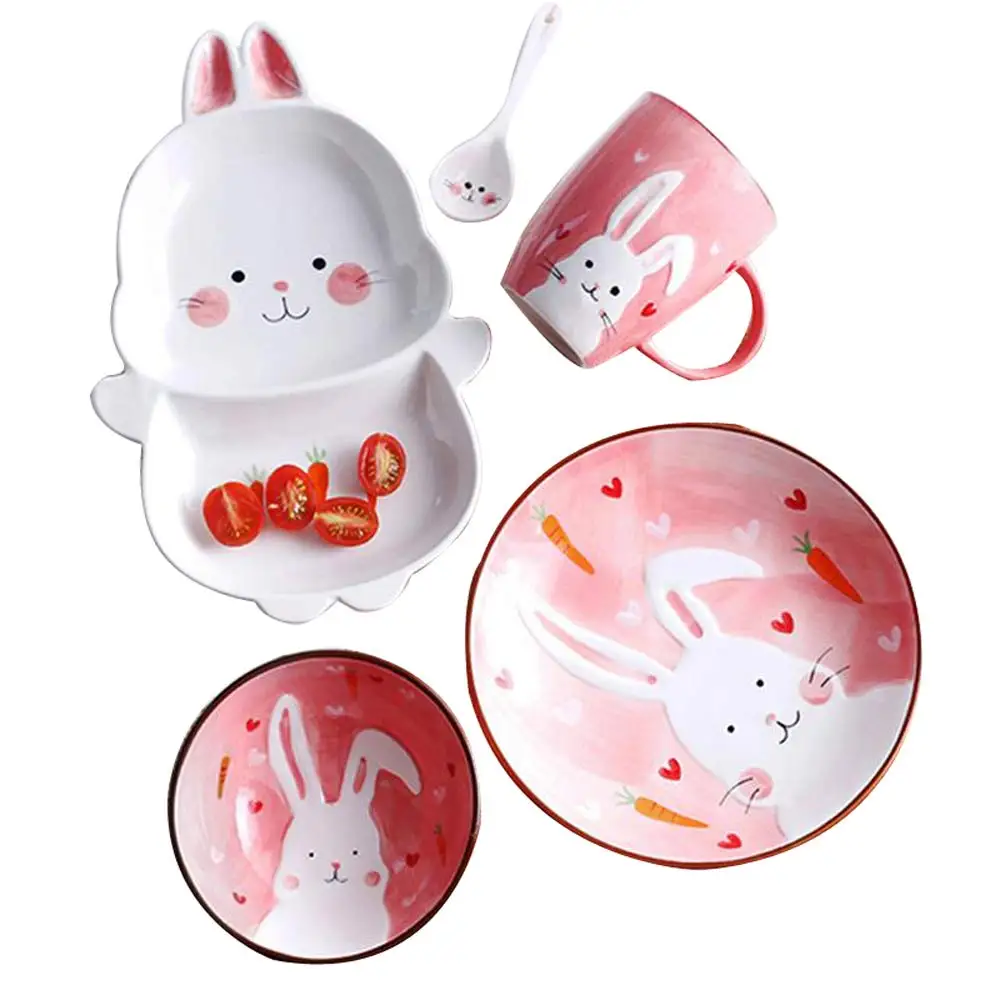 Ceramic Dinner Set For Children Toddler Plates Divided Dinnerware ...