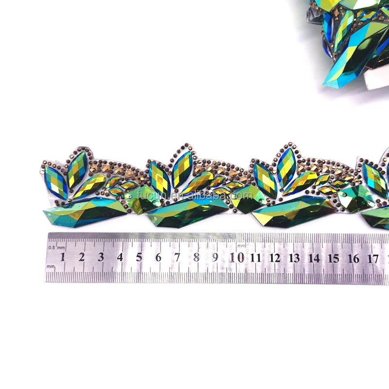 Diy Carnival Costumes Accessories Iron On Trim Iridescent Gems Stone ...